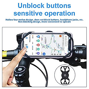 Universal Bike Phone Mount, 360°Rotatable Adjustable Silicone Phone Holder, Fit 4.5"-7" for iPhone 14 13 12 11 Pro Max XS XR Samsung Galaxy (Bike Stand)