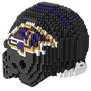 FOCO Baltimore Ravens NFL 3D BRXLZ Construction Toy Blocks Set - Helmet, 1378 pieces