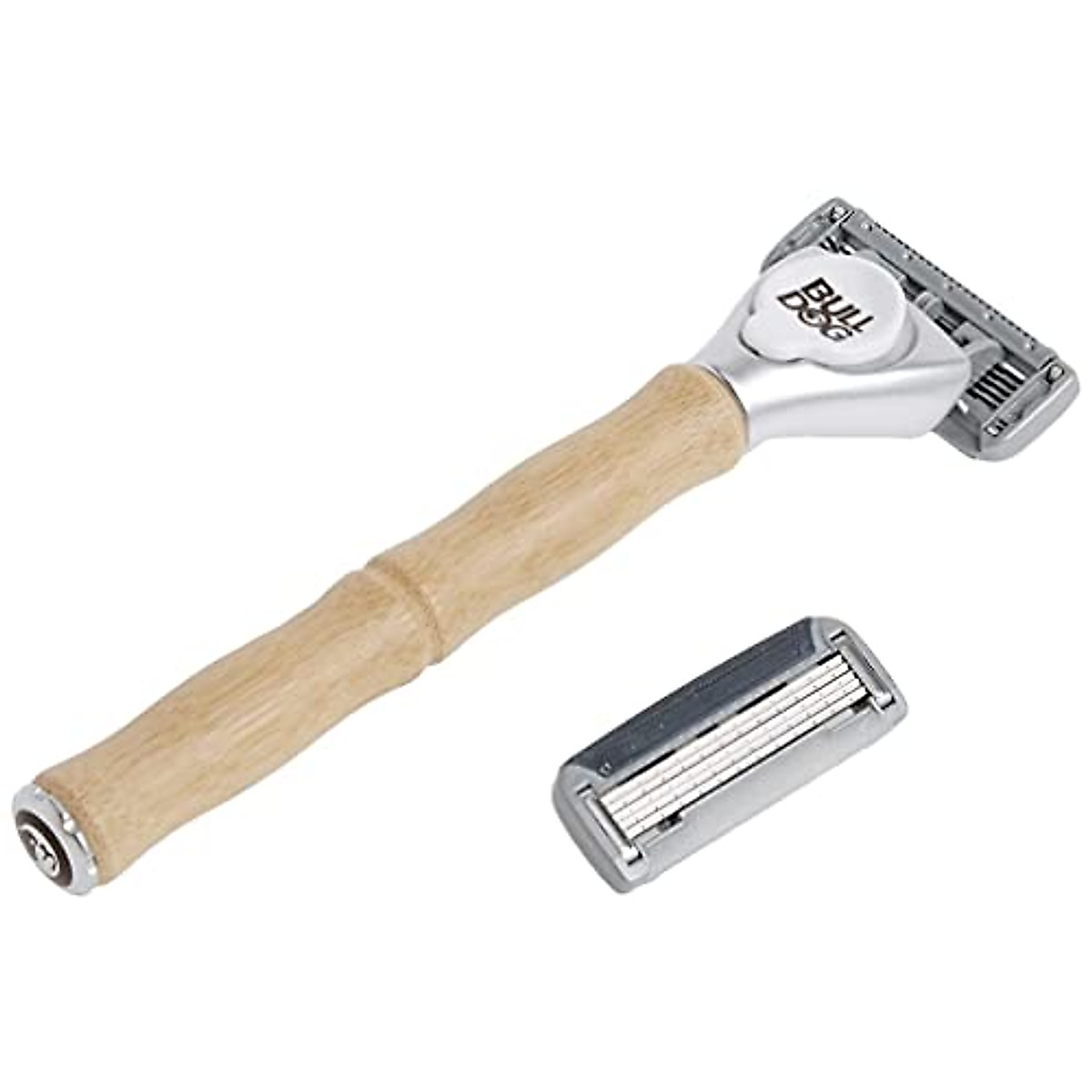 Bulldog Mens Skincare and Grooming Original Bamboo Razors for Men with a Natural Bamboo Razor Handle and 2 Razor Refills