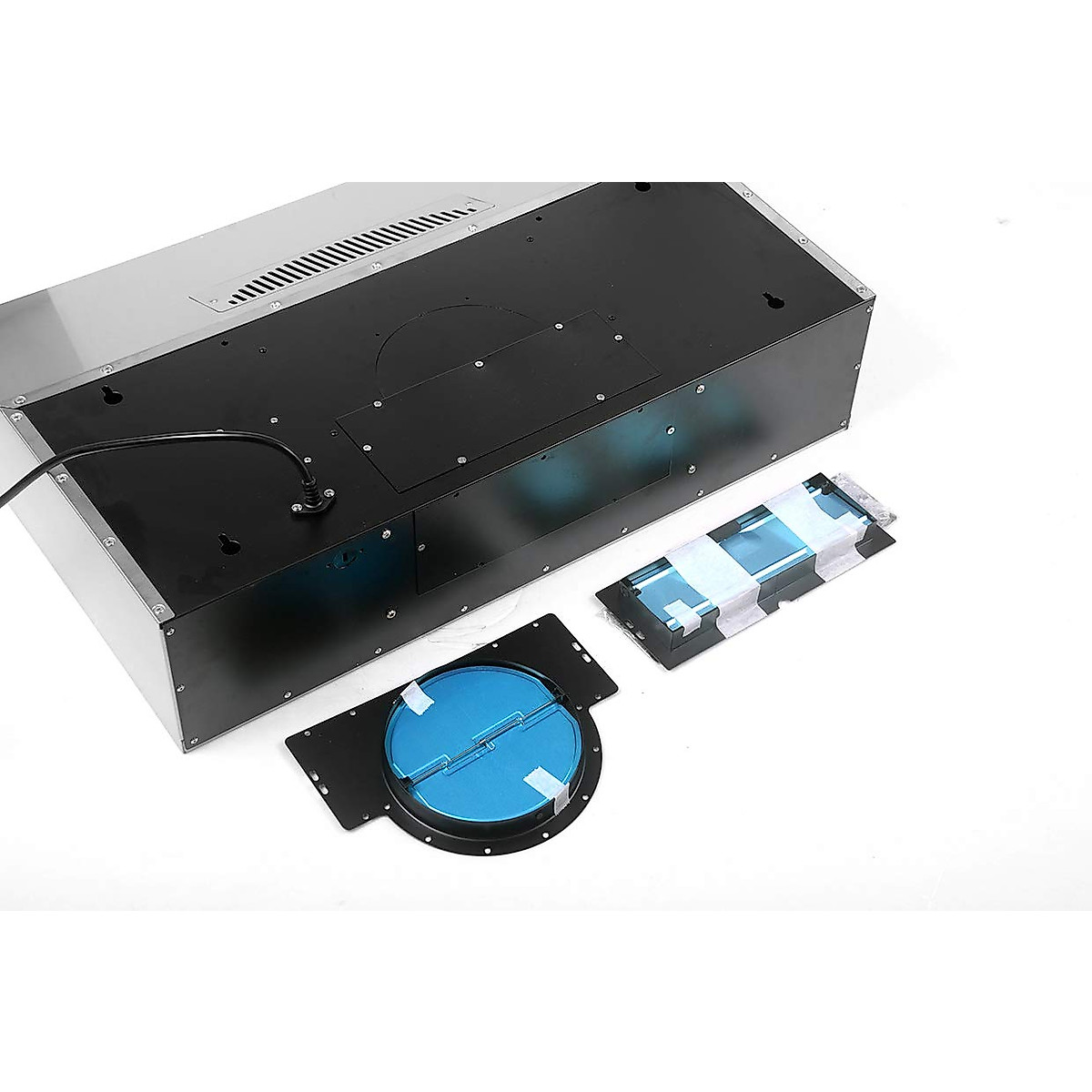 Hauslane | Chef Series PS16 30" Under Cabinet Range Hood, Stainless Steel | Contemporary Modern Design, Mechanic Button Control, Aluminum Filters, LED Lamps, 4-Way Venting Options