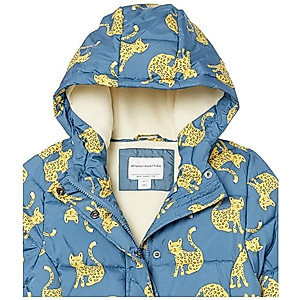 Amazon Essentials Toddler Girls' Heavyweight Hooded Puffer Jacket, Blue Cat, 2T