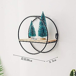 YunNasi Floating Wall Mounted Shelf Storage Display Racks Hanging Home Decor Unit for Living Room Bedroom Hallway (Small Round, Black)…