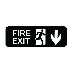 FZQDMT Fire Exit Sign For House, Strong Self-Adhesive Signs For Home, 10” X 3” Premium Durable Acrylic Sign For Door/Wall/Window