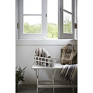 Yamazaki Tosca Slim Storage Basket – Home Organizer Bin Holder with Wooden Handle.