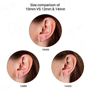 14k White Gold Endless Hoop Earrings 12x1.0mm