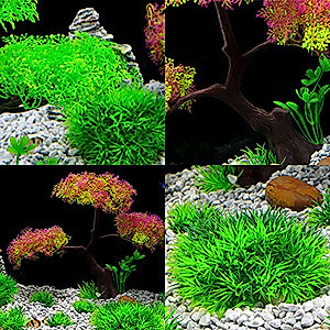 CousDUoBe 10 PCS Aquarium Plants Artificial Plastic Large Tree Size/9.5inch, Used for Household and Office Aquarium Simulation Plastic Hydroponic Plants