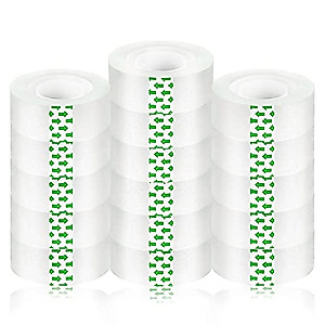 16 Rolls Transparent Tape Refills Clear Tape, 3/4-Inch x 1000 inch Transparent Glossy Tape Gift Wrapping Clear Tape for Office, Home, School