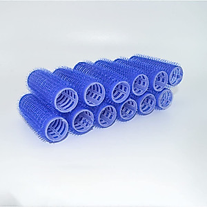 ADMIRING 12PCS Plastic Roller Hair Curler for Medium Short Hair, Heatless Roller Hair Curler for Bangs, Create Natural Curly Hairstyle, Blue