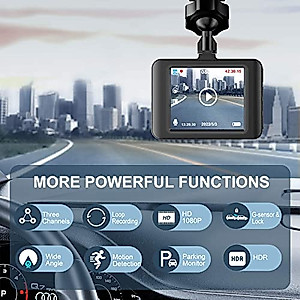 Dash Cam ,【2023 New Version】 1080P Full HD Dash Camera for Cars Front with 2.4-Inch LCD Screen, Night Vision, 170° Wide Angle, G-Sensor Motion Detection and Parking Monitor , Loop Recording