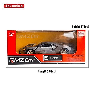 RMZ City 1:36 Scale Diecasting Alloy Car Model Ford GT Toy Car, Pull Back Vehicles Toy Car for Toddlers Kids Boys Girls Gift Gray