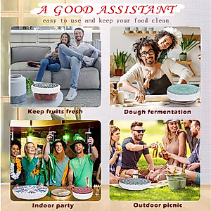 10Pcs Reusable Bowl Covers In 5 Size, Stretch Cloth Fabric Dish Cover Kitchen Storage Containers Lids for Fruits Food Leftover Dough Bread Proofing