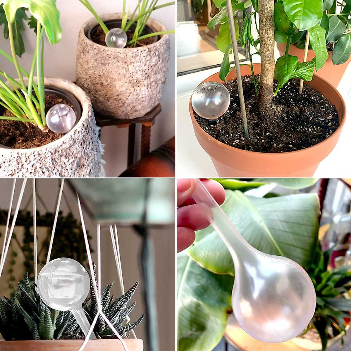 14 Pcs Plant Clear Watering Bulbs,Plastic Automatic Self-Watering Globes,Garden Water Device Watering Bulbs for Plant Flower Indoor Outdoor
