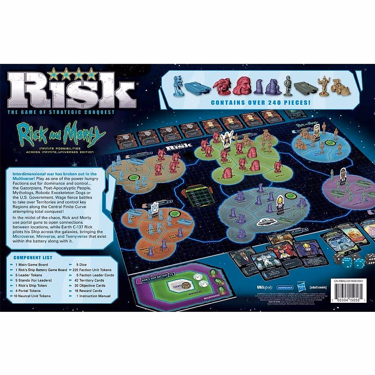 USAopoly, Inc. Risk Rick and Morty Risk Game | Based on The Popular Adult Swim TV Show Rick & Morty | Official Rick and Morty Merchandise | Classic Risk Board Game Themed for Rick Morty Series