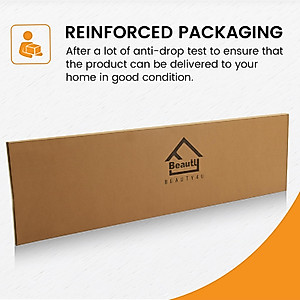 Beauty4U 59" x 16" Tall Full Length Mirror with Stand, Black Wall Mounting Full Body Mirror, Metal Frame Full-Length Tempered Mirror for Living Room, Bedroom