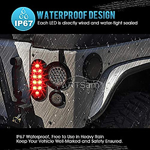 Partsam 10Pcs 6" Inch Oval Led Trailer Tail Lights Red 10 Diodes Grommet and Plug Waterproof Turn Stop Tail Brake Trailer Lights Replacement for RV Trucks