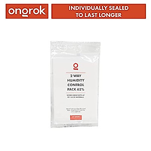 4 Pack of 67 Gram, 62% RH, Two Way Humidity Packs by ONGROK, Individually Sealed to Last Longer, Moisture Packs