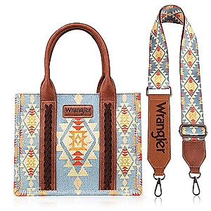 Wrangler Purse for Women Boho Aztec Tote Bag Hobo Shoulder Top Handle Handbags with Wide Guitar Strap Fall Collection XY6 WG2202-8120SBR