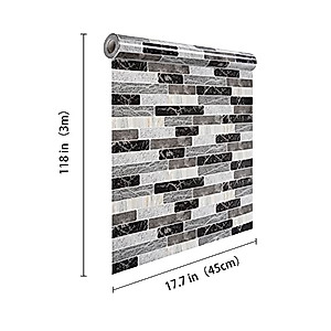 WENMER Peel and Stick Backsplash Wallpaper, Waterproof , Self Adhesive Removable Wallpaper for Kitchen Bathroom Backsplash, Tile Contact Paper for Countertop, 17.7"x 118"