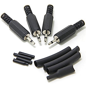 Ancable Replacement 4-Pack TS Mono Male Plug 2.5mm Solder Type DIY Audio Cable Connector