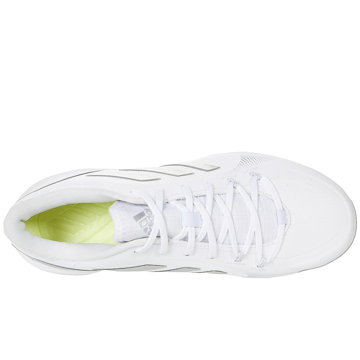 adidas Women's Purehustle 2 Baseball Shoe, White/Silver Metallic/Silver Metallic, 8