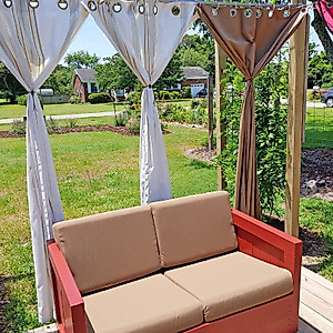 Waterproof PU Canvas Fabric 600D Ripstop Marine Awning Fabric 2/3Yard 24"×60" Water-Resistant Cordura for Outdoor/Indoor Sunbrella Cushion Tent Boat by The Yard - Ivory