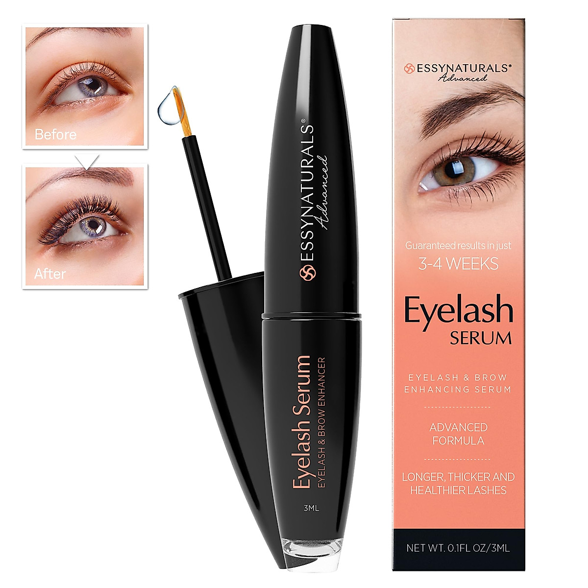EssyNaturals Eyelash and Brow Growth Serum - 2 Pack