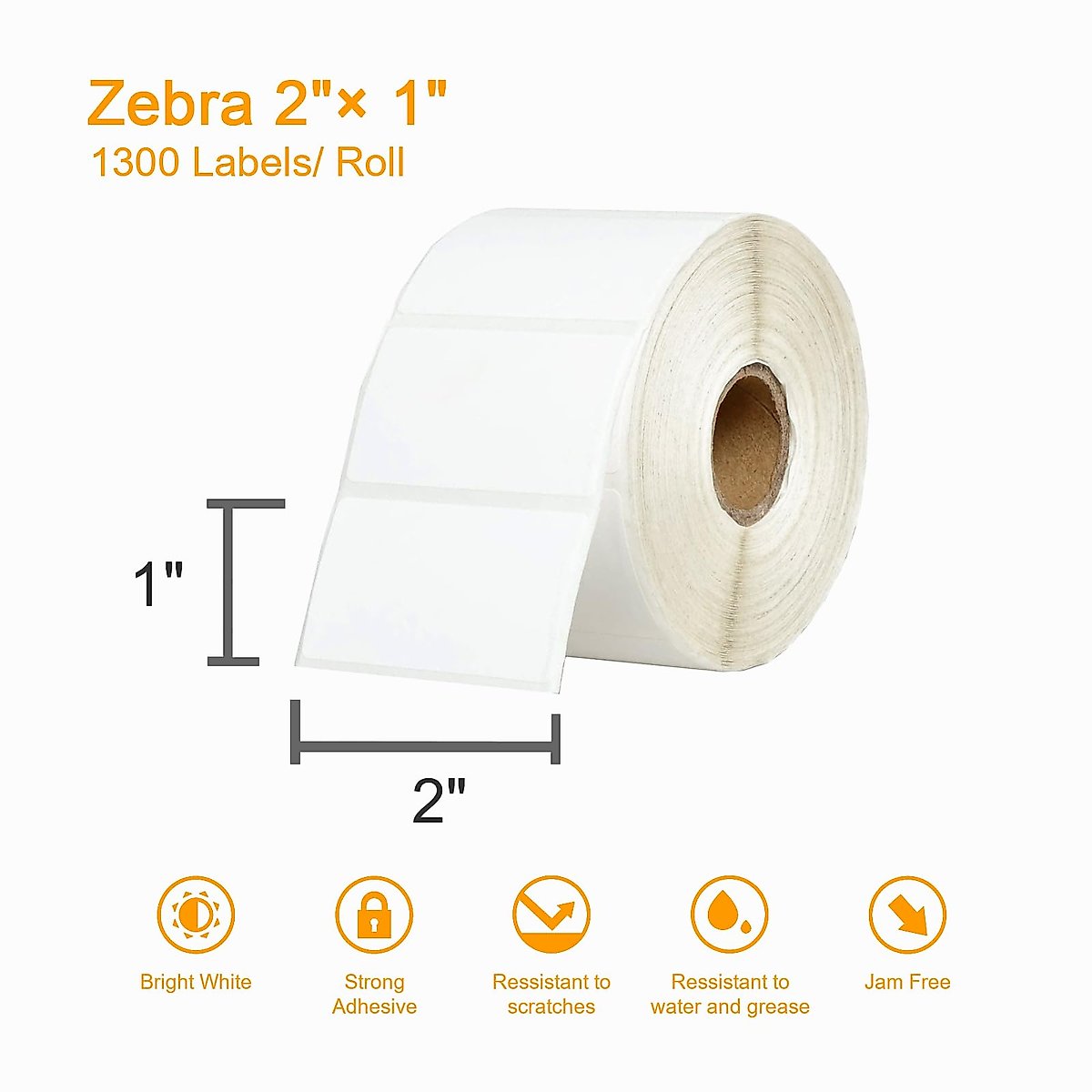 【15600 Labels/12 Rolls】 Labelebal 2" x 1" Direct Thermal Label (51mm x 25mm) Multipurpose Shipping Address Barcodes Labels Compatible for Zebra & Rollo Desktop Label Printer (1300 Labels/Roll)