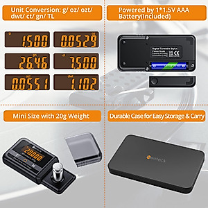 Neoteck 0.005g/100g Professional Turntable Stylus Force Gauge Scale with Touch Screen and Backlight LCD for Tonearm Phono Cartridge, Nonmagnetic and High Precision