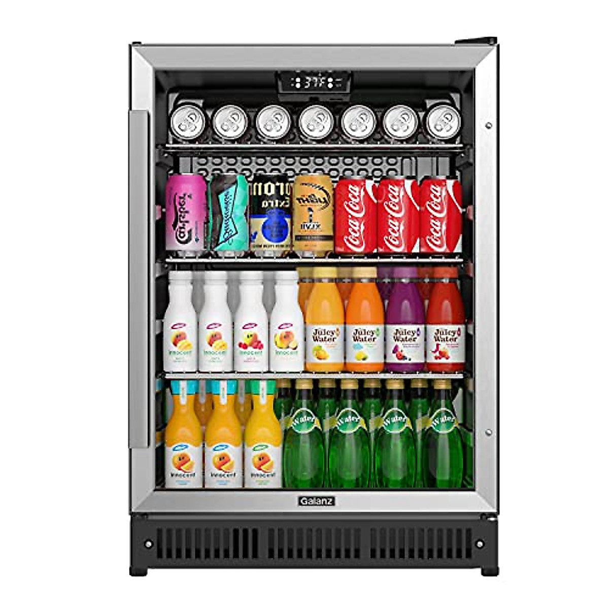 Galanz GLB57MS2B15 172 Cans Built in Beverage Refrigerator, Digital Temperature Control, White LED Interior Lighting, Stainless Steel