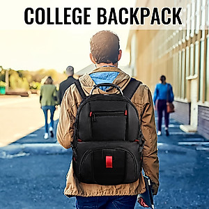 YOREPEK Travel Backpack, Extra Large 50L Laptop Backpacks for Men Women, Water Resistant College School Bookbag Airline Approved Business Work Bag with USB Charging Port Fits 17 Inch Computer, Black