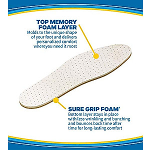 Dr. Scholl’s Comfort Double Air-Pillo Insoles, Men’s Size 7-13, Women’s Size 5-10 , 1 Pair