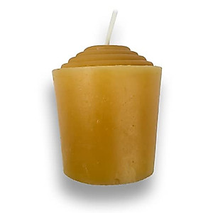 Beeswax Votive Candles - 4 Pack, 15 Hours Each, Over 60 Hours Burn Time - 100% Pure USA Bees Wax - Unscented - All Natural Light Honey Scent