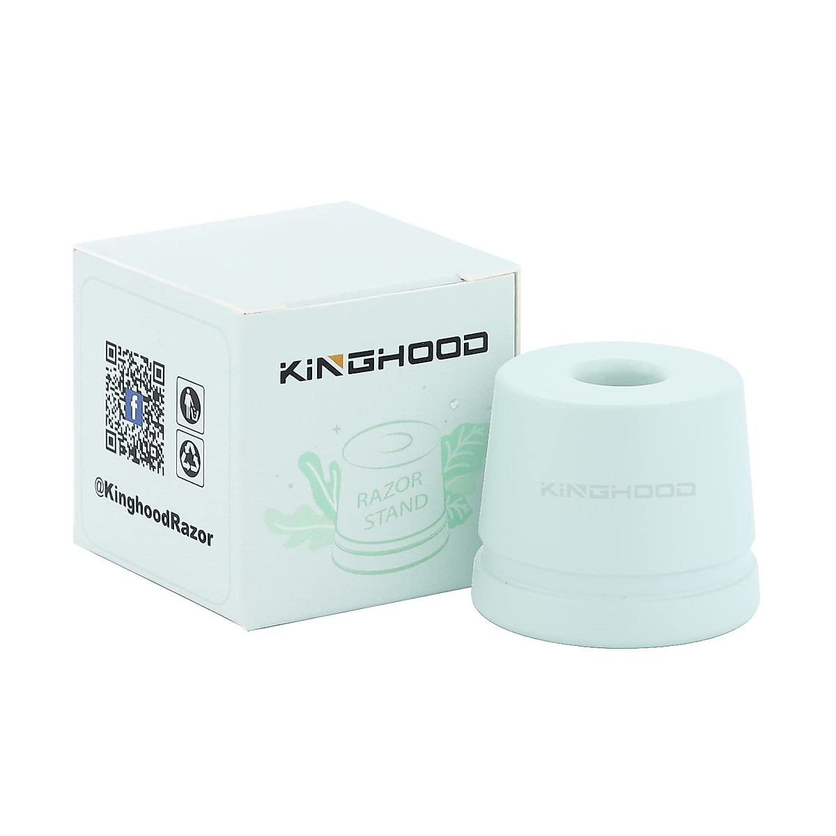 KINGHOOD Safety Razor Stand For Men And Women Shaving Razor Opening Dia 0.43"(11 mm) Metal Razor Holder (Green)