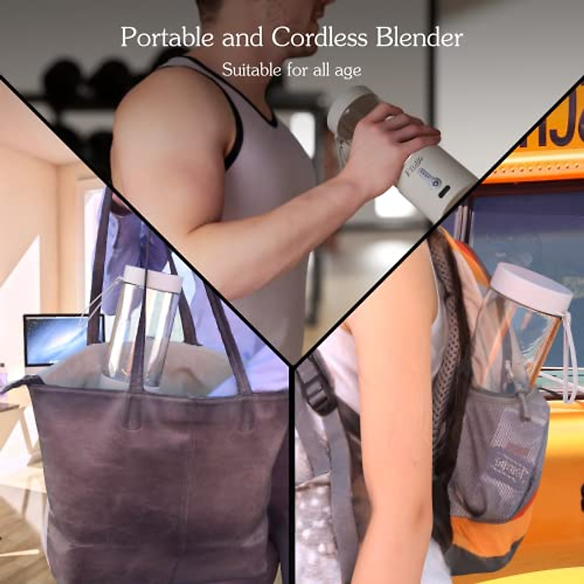 Small Blender, ETGlife Small Blender for Shakes and Smoothies, 18.5 Oz Travel Cup Design, 6 Blades & 150W Power Portable Blender with USB C Rechargeable, Perfect for Travel, Office, Gym & School