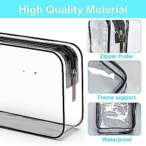pasanba Bogg Bag Insert Pouch with Zipper, Waterproof Clear Inner Bogg Bag Accessories for Bag Organizer Storage, Transparent Comestic Travel Bag for Toiletries，Set of 2