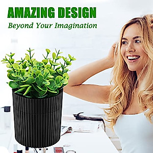 YCROJBK Denture Bath, Invisible Denture Case Designed As Artificial Eucalyptus Potted Plants, Denture Cup With Strainer For Retainer, Mouth Guard & Dentures, Perfect For Home Decoration
