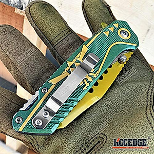 KCCEDGE BEST CUTLERY SOURCE Pocket Knife Camping Accessories Survival Kit 8" Folding Knife 3cr13 Stainless Steel Blade Tactical Knife Hunting Knife Camping Gear 80152