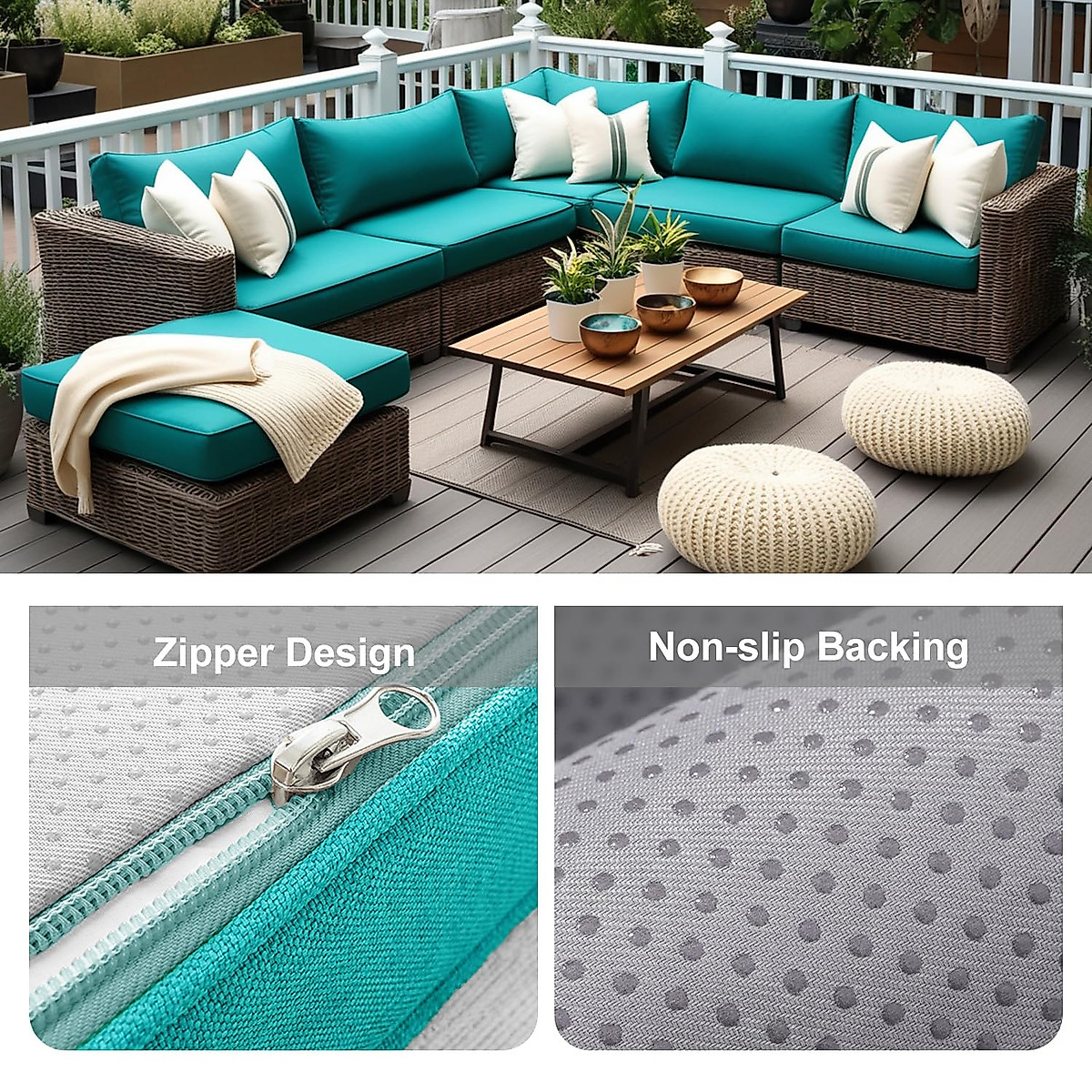 FRZVXCW Custom Bench Cushion, Indoor Furniture Window Seat Cushion with Non-Slip Bottom, Bench Cushions Custom Size, Bench Pad Cushion, Custom Outdoor Cushions, Optional Waterproof Addition Piping