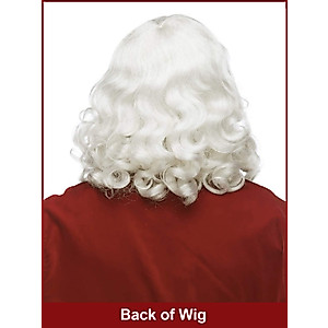 Costume Adventure Deluxe Santa Beard and Wig Set Santa Claus Beard and Wig Santa Clause Beard Set Deluxe Santa Clause Beard and Wig Set - One Size