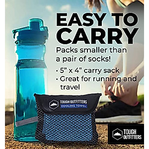 Tough Outdoors Cooling Towels (38.5"x12") - Cooling Towels for Neck & Face, Cooling Neck Wraps - Ice Towel & Sweat Rag for Camping, Gym, Yoga & Sports