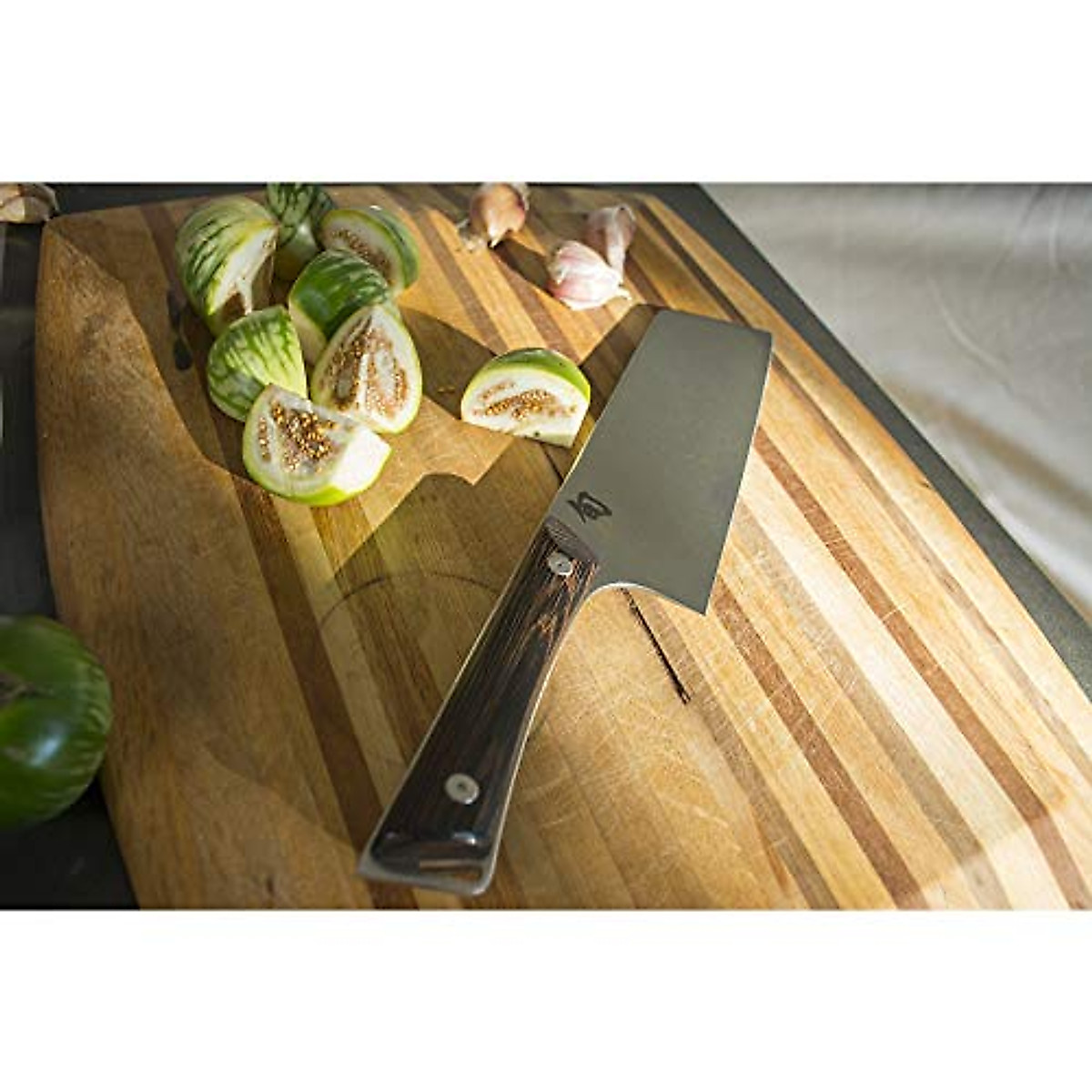 Shun Cutlery Kanso Asian Utility Knife 7", Narrow, Straight-Bladed Kitchen Knife Perfect for Precise Cuts, Ideal for Preparing Stir Fry, Handcrafted Japanese Knife