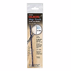 OLSON SAW FR44500 Skip Tooth 5-Inch x 0.015-Inch 15 TPI Scroll Saw Blade