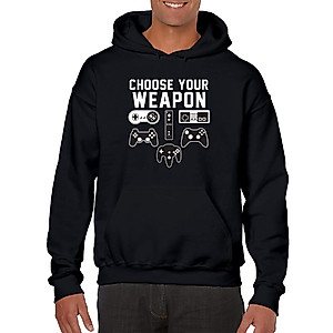 Choose Your Weapon - Gaming Console Gamer Retro Handheld Esports Video Game Hoodie - Medium - Black