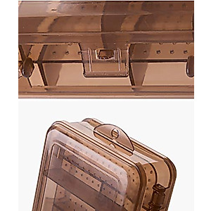 UUYYEO 2 Pcs Clear Plastic Double Layer Jewelry Boxes Organizer Storage Container for Earrings Necklaces Hair Clips Grey