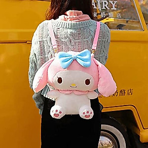 Anime Plush Backpack Cartoon Shoulder Bag Anime Toy Bag Kawaii Cosplay Cute Soft Bag for Birthday Gifts, Pink