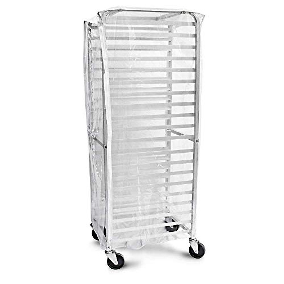 New Star Foodservice 530387 Commercial-Grade Sheet Pan/Bun Pan Rack Cover, Plastic, 20-Tier, 28" L x 23" W x 61" H, Clear