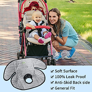 Piddle Pad Car Seat Protector, 2PCS Waterproof Carseat Liner Toddlers and Infants, Piddle Pad for Safety Carseats Strollers Potty Training and Dinner Chair Machine Wash and Dry Anti Slip(Black+Grey)
