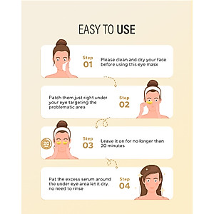 Maskiss 24k Gold Under Eye Patches (30 Pairs), eye mask, Collagen Skin Care Products, Eye Patches for Puffy Eyes, eye masks for dark circles and puffiness