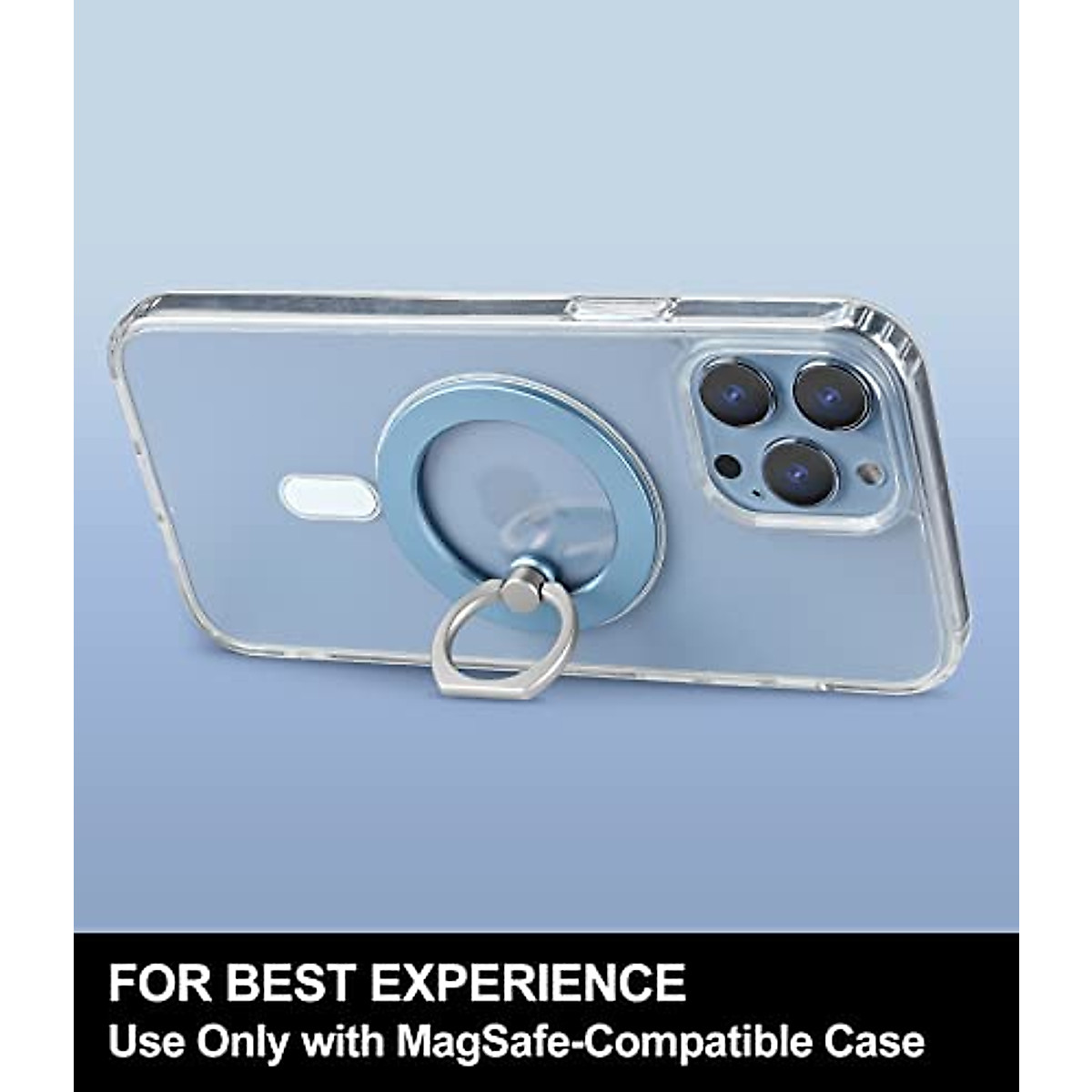 Makemani Magnetic Phone Grip, Magnetic Phone Ring Holder Compatible with MagSafe Accessories for iPhone 14 13 12 MagSafe Cases, Sierra Blue