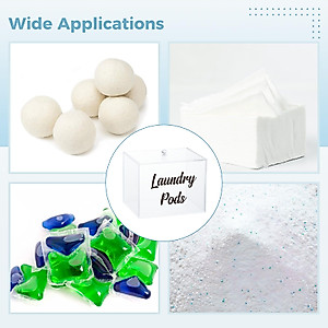 CDOKY 2.2L Laundry Pods Container with Lid, Acrylic Laundry Pods Storage, Laundry Detergent Capsules Holder, Small Container Box for Laundry Room Decor